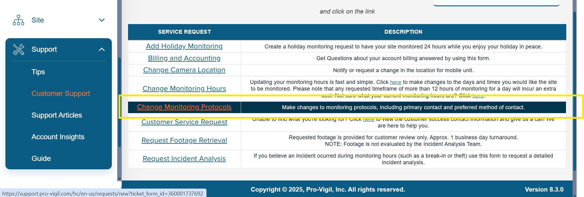 Seeing and Changing Monitoring Protocols on your Pro-Vigil Portal – Pro ...