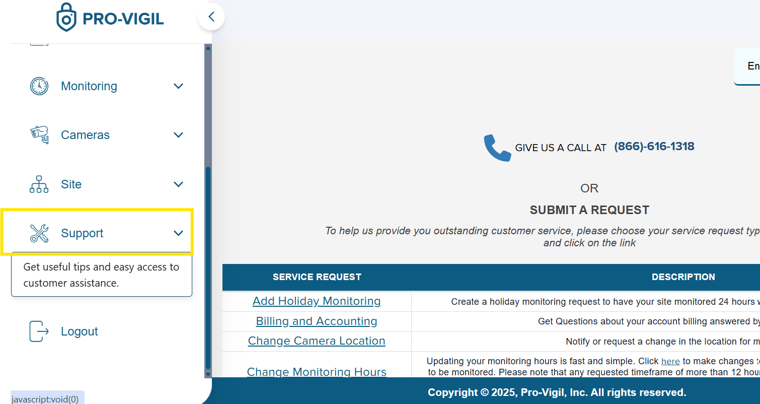 How to submit a customer support request from your Pro-Vigil Customer ...